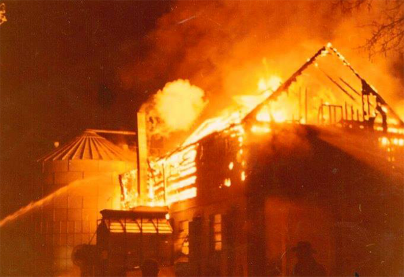 Motz Turf Farms history - fire - Motz Turf Farm